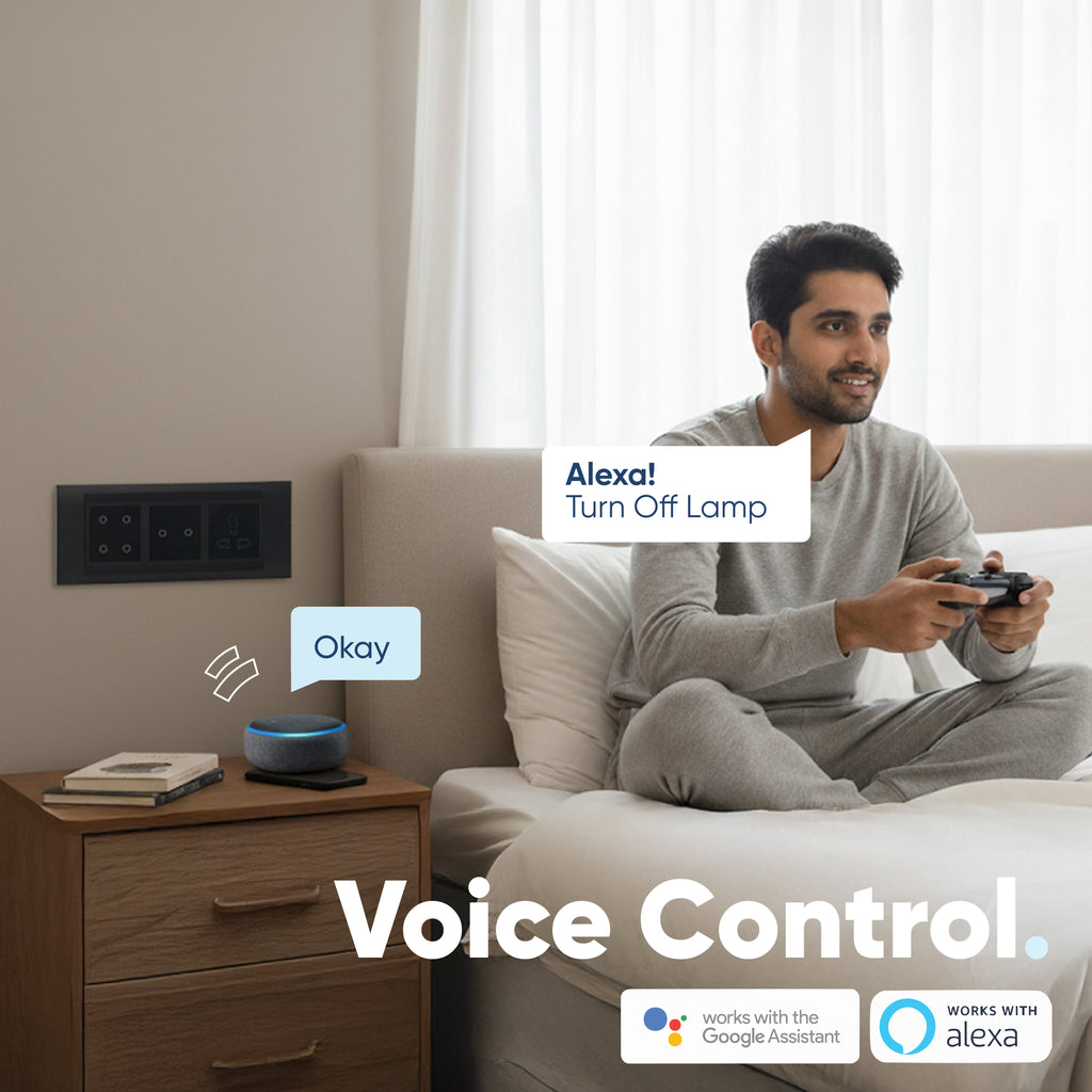 Aziot 6 Module Switch Board Plate | Smart 4 Touch, 2 Touch SW & Socket